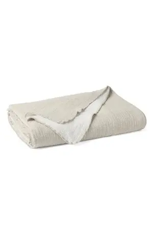 COYUCHI Cozy Organic Cotton Blanket - Stone