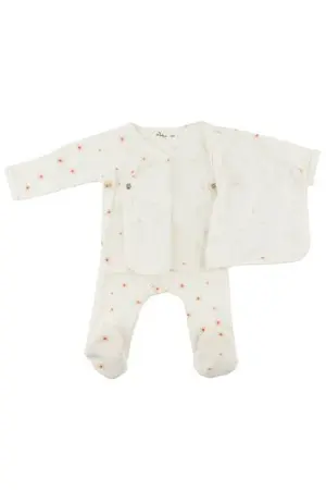 OH BABY! Mini Daisies Pointelle Kimono Set