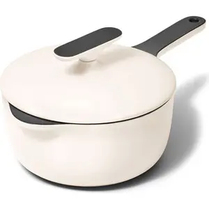 CARAWAY Enameled Cast Iron 1.8-quart Mini Sauce Pan With Lid - Cream