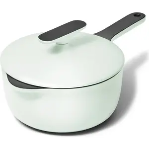 CARAWAY Enameled Cast Iron 1.8-quart Mini Sauce Pan With Lid - Light Mist