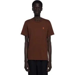 Sandro Leather Logo T-shirt - Ginger Bread