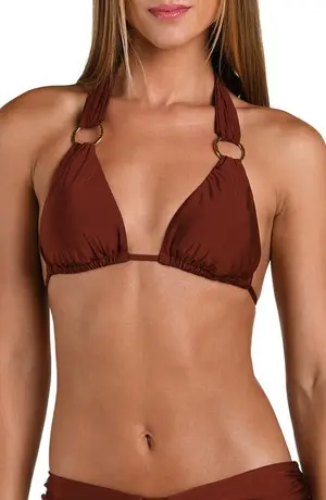 SUNSHINE 79 Solid Triangle Bikini Top - Mahogany