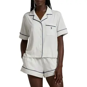 Polo Ralph Lauren Jersey Short Pajamas - White Cloud
