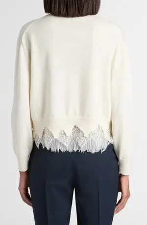Alexander McQueen Cobweb Lace Shrunken Wool & Cashmere Cardigan