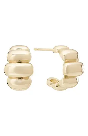 ATHRA LUXE Graduated Oval Hoop Earrings - Gold