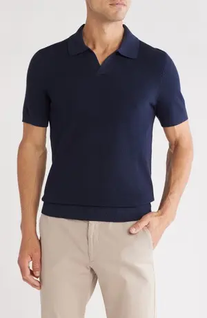 Brooks Brothers Pique Cotton Polo Navy
