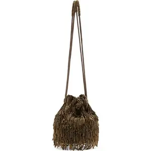 Mango Beaded Drawstring Bucket Bag