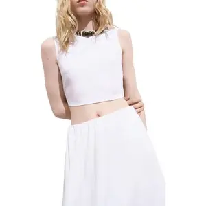 Mango Tie-back Crop Tank - White