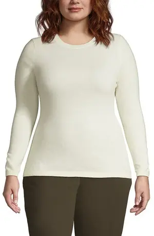 LANDS' END Cashmere Sweater - Fresh Ivory