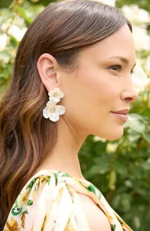 ALEX AND ANI New York Botanical Garden® 2-in-1 Poppy Statement Earrings
