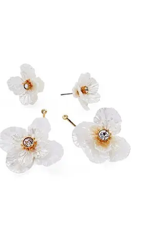 ALEX AND ANI New York Botanical Garden® 2-in-1 Poppy Statement Earrings