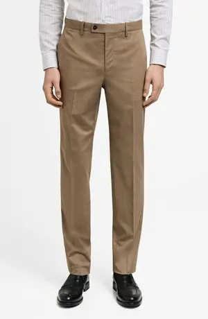 Mango Flat Front Pants For Men