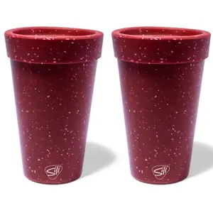 SILIPINT Silicone 16oz Coffee Tumblers 2pk - Red