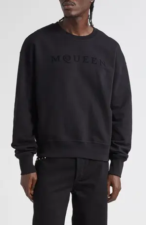 Alexander McQueen Logo Graphic French Terry Sweatshirt - Black /black