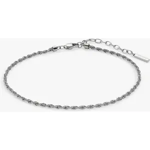 ALEX AND ANI Mini Rope Chain Anklet - Silver