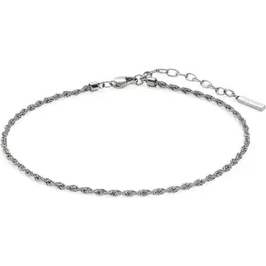 ALEX AND ANI Mini Rope Chain Anklet - Silver