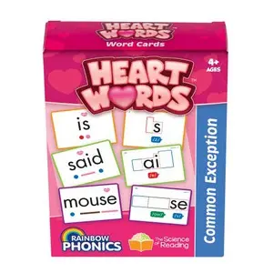 JUNIOR LEARNING X Rainbow Phonics Heart Word Flash Cards - Multicolored