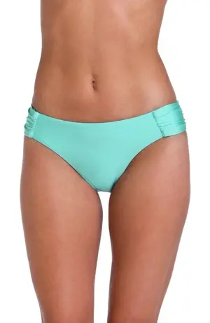SUNSHINE 79 Solid Shirred Bikini Bottom Seaglass