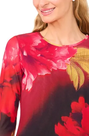 Ted Baker London Floral Mesh Top