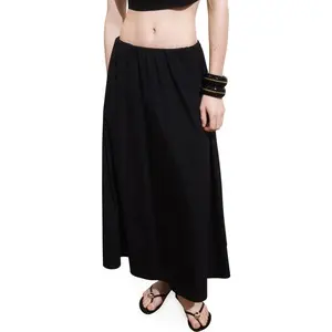 Mango Flared Cotton Midi Skirt - Black