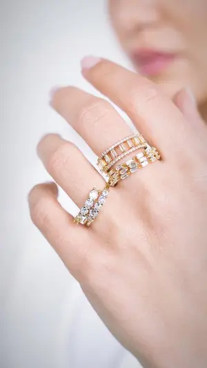 MAZIN JEWELS Link Pattern Band Ring - Gold