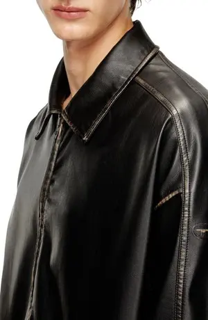 DIESEL® Oversized Faux Leather Jacket