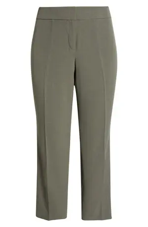 KASPER Flat Front Slim Pants - Dark Sea Stone