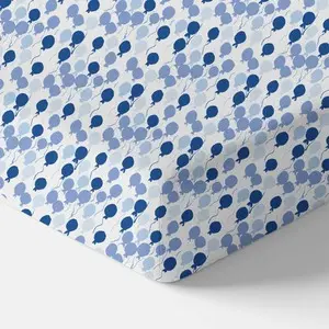 NORANI Organic Fitted Crib Sheet - Blue Balloons