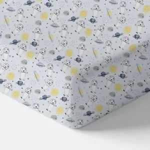 NORANI Organic Fitted Crib Sheet - Space Bears