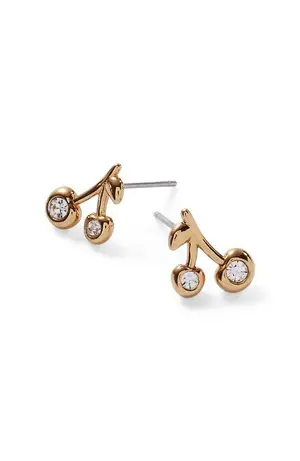 ALEX AND ANI Summer Fruits Cherry Stud Earrings