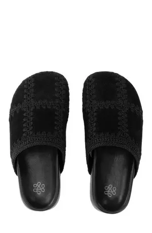 THE SAK Bolinas Suede Clogs - Black Suede Patch