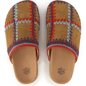 THE SAK Bolinas Suede Clogs Cedar Multi Patch
