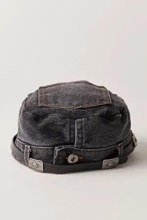 Free People Washed Cadet Cap - Black