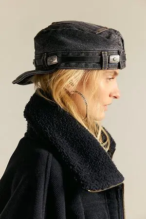 Free People Washed Cadet Cap - Black