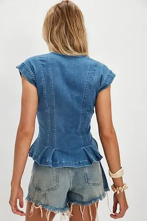 Free People Dylan Denim Vest