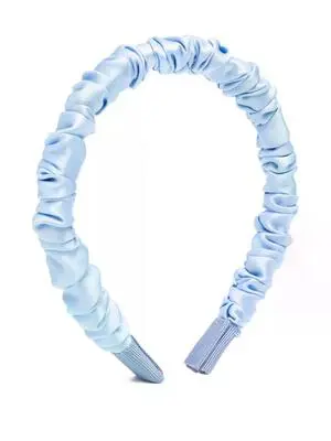 JENNIFER BEHR Ruched Satin Headband - Blue