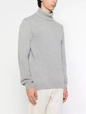 Fedeli Turtleneck Long Sleeve Sweater - Grey