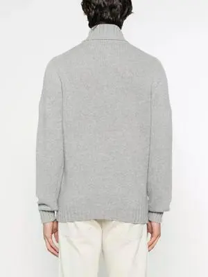 Fedeli Turtleneck Long Sleeve Sweater - Grey