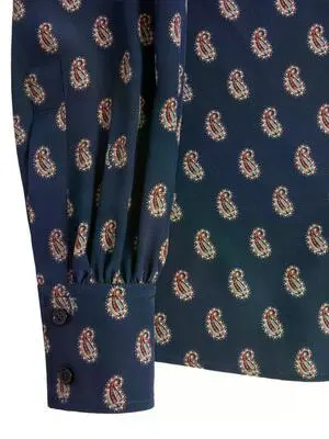 Valentino Garavani Crepe De Chine Voyage Imaginaire Paisley Printed Shirt - Blue
