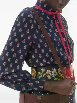 Valentino Garavani Crepe De Chine Voyage Imaginaire Paisley Printed Shirt - Blue