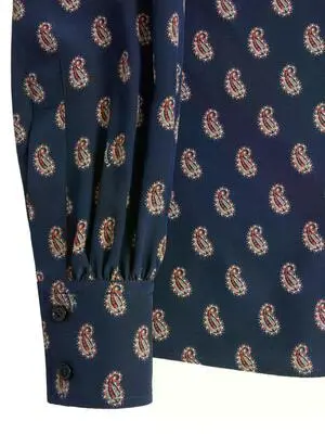 Valentino Garavani Crepe De Chine Voyage Imaginaire Paisley Printed Shirt - Blue