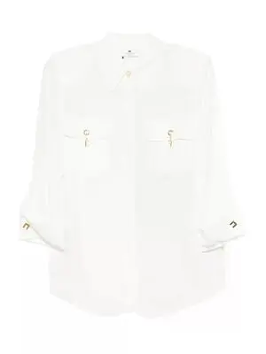 Elisabetta Franchi Pocket-detail Three-quarter Sleeve Shirt - White