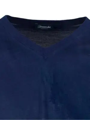 DRUMOHR Long-sleeve V-neck Sweater - Blue