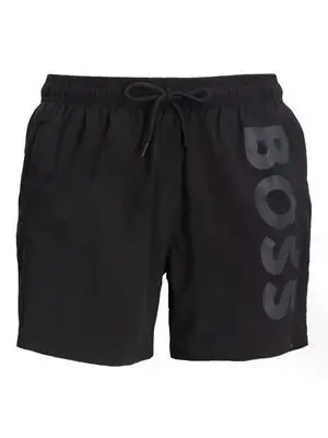 BOSS Logo-print Swim Shorts - Black