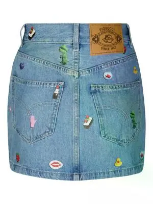 Fiorucci Graphic-appliqué Denim Skirt