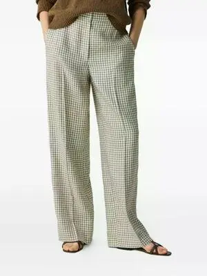 Theory Gingham Check Straight-leg Trousers