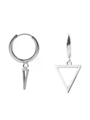 ALL THE LUCK IN THE WORLD Triangle Charm Hoop Earring