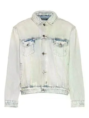 Ksubi Oh G Phase Out Stencil Denim Jacket - Blue