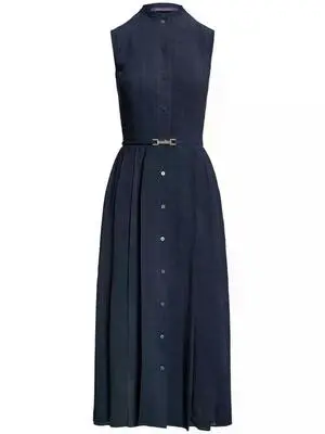 Ralph Lauren Belted Sleeveless Dress - Blue