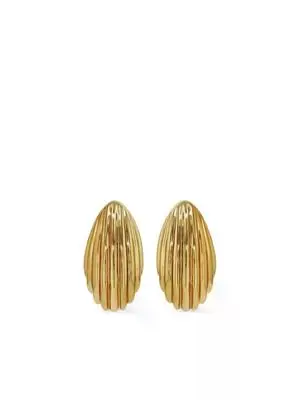 ANINE BING Small Ribbed Drop Earrings - Gold